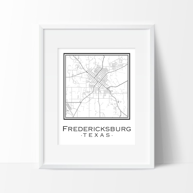 Fredericksburg, Texas Map [digital Download] - Etsy