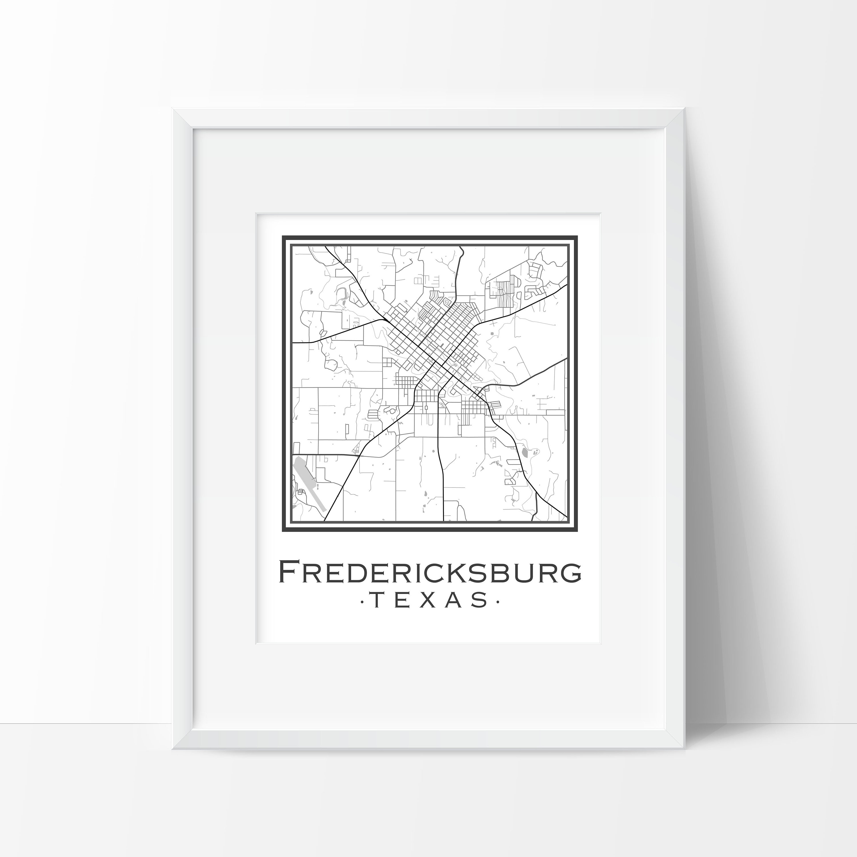 Fredericksburg, Texas Map [digital Download] - Etsy