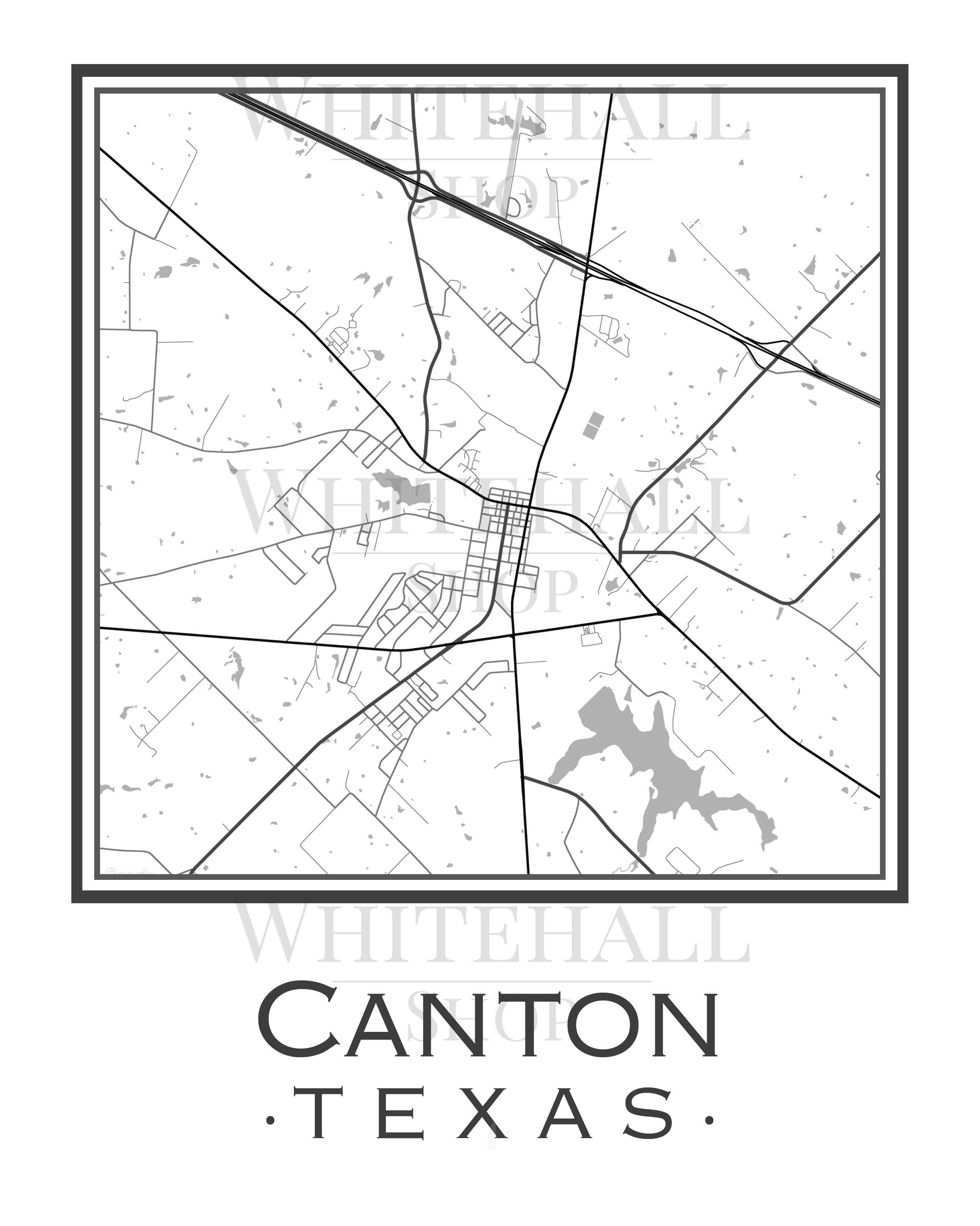 Canton Texas Map digital Download - Etsy