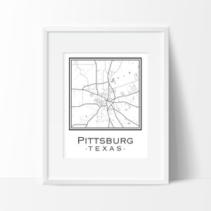 Pittsburg Texas Map [digital Download] - Etsy
