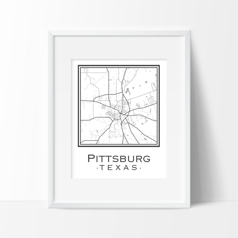 Pittsburg Texas Map digital Download - Etsy