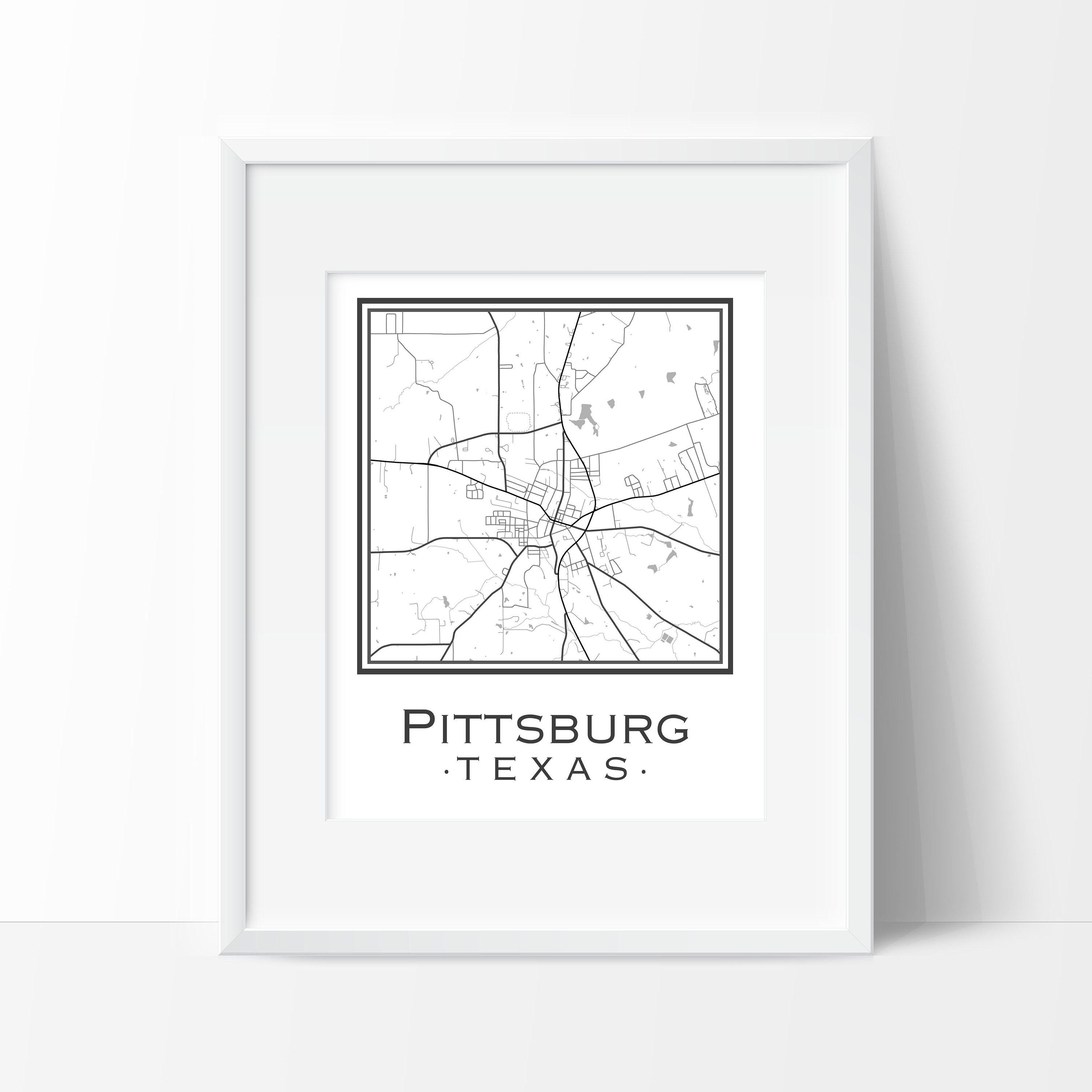 Pittsburg Texas Map digital Download - Etsy