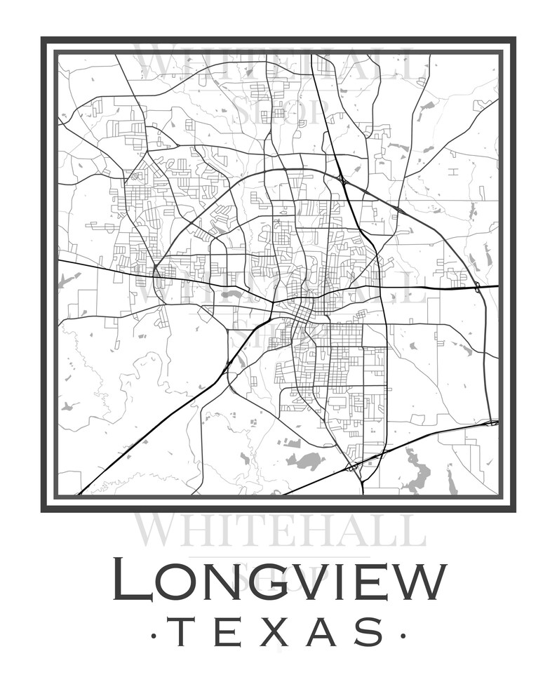Longview Texas Map digital Download - Etsy