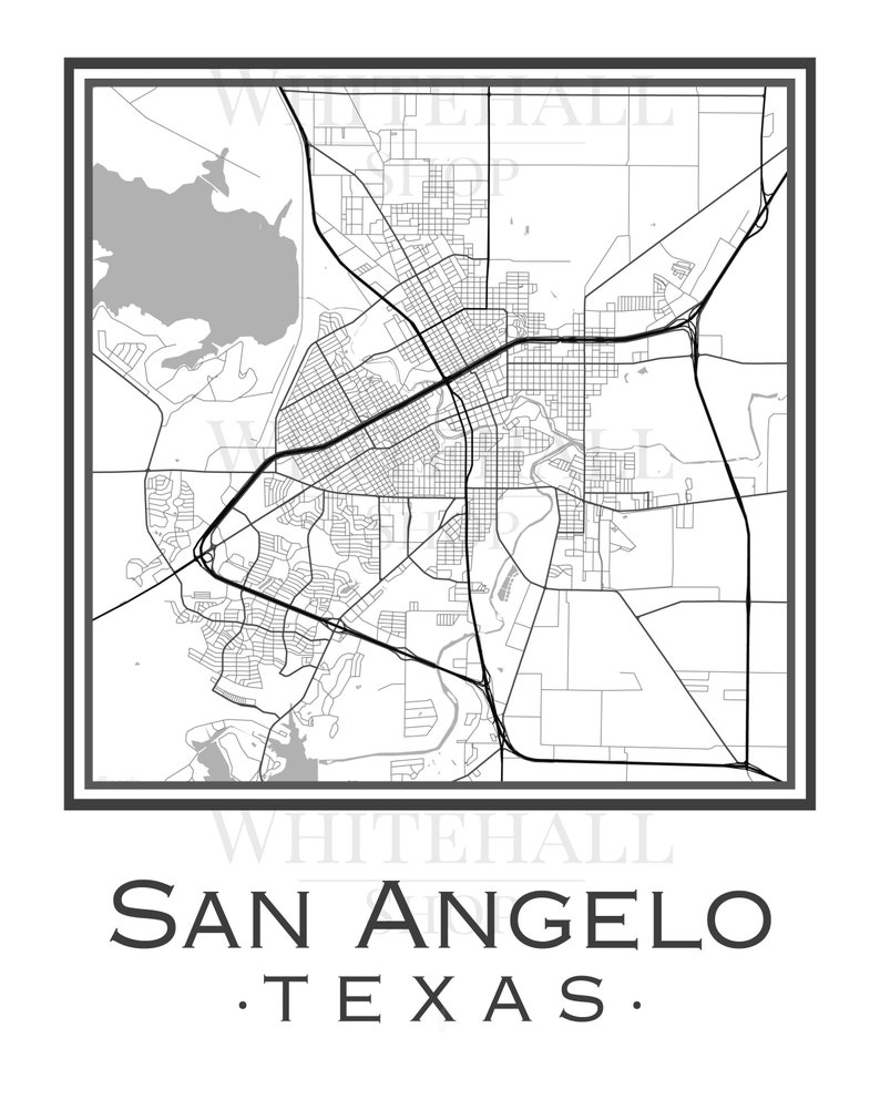 San Angelo Texas Map [digital Download] - Etsy