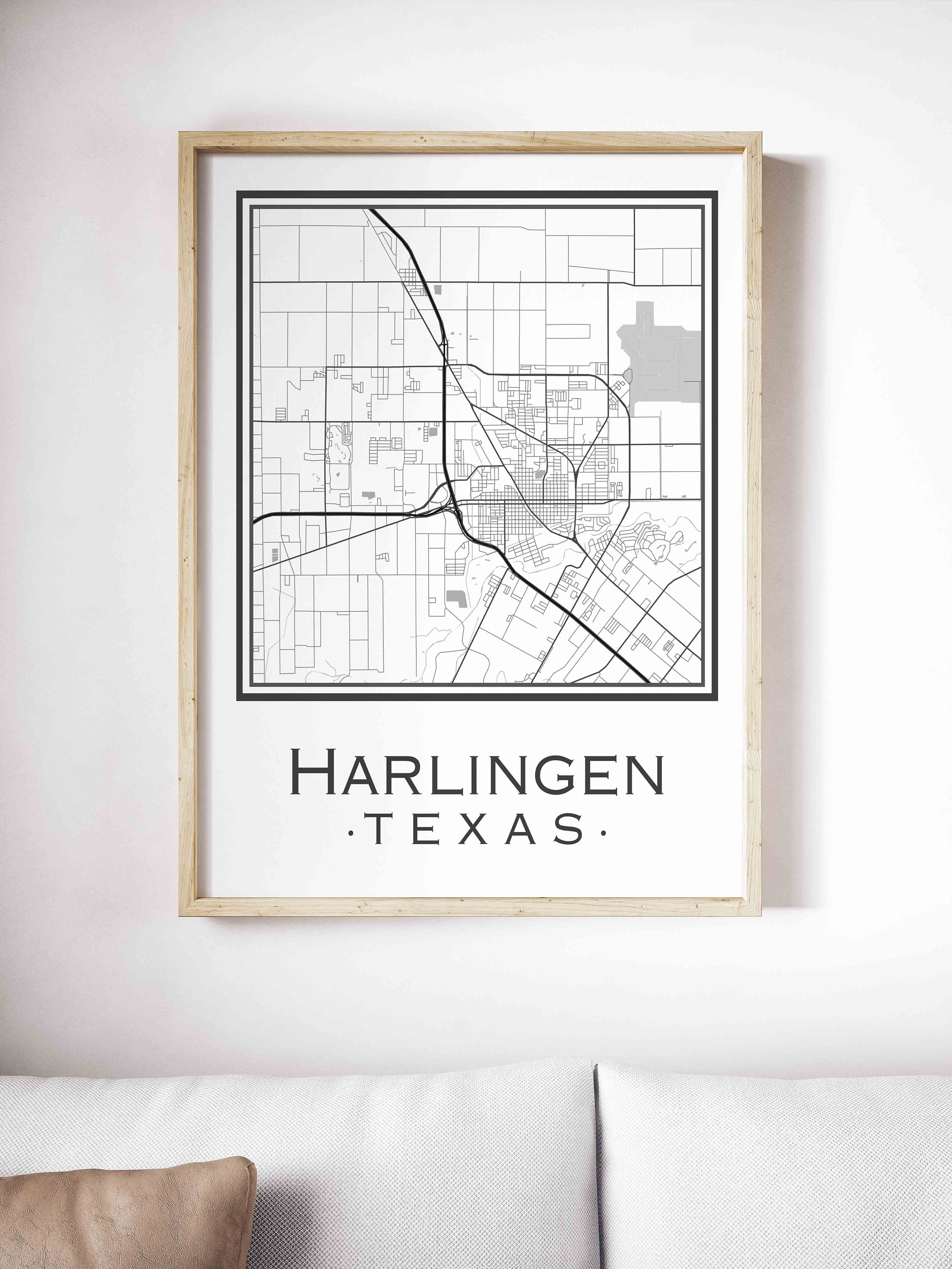 Harlingen Texas Map [digital Download] - Etsy