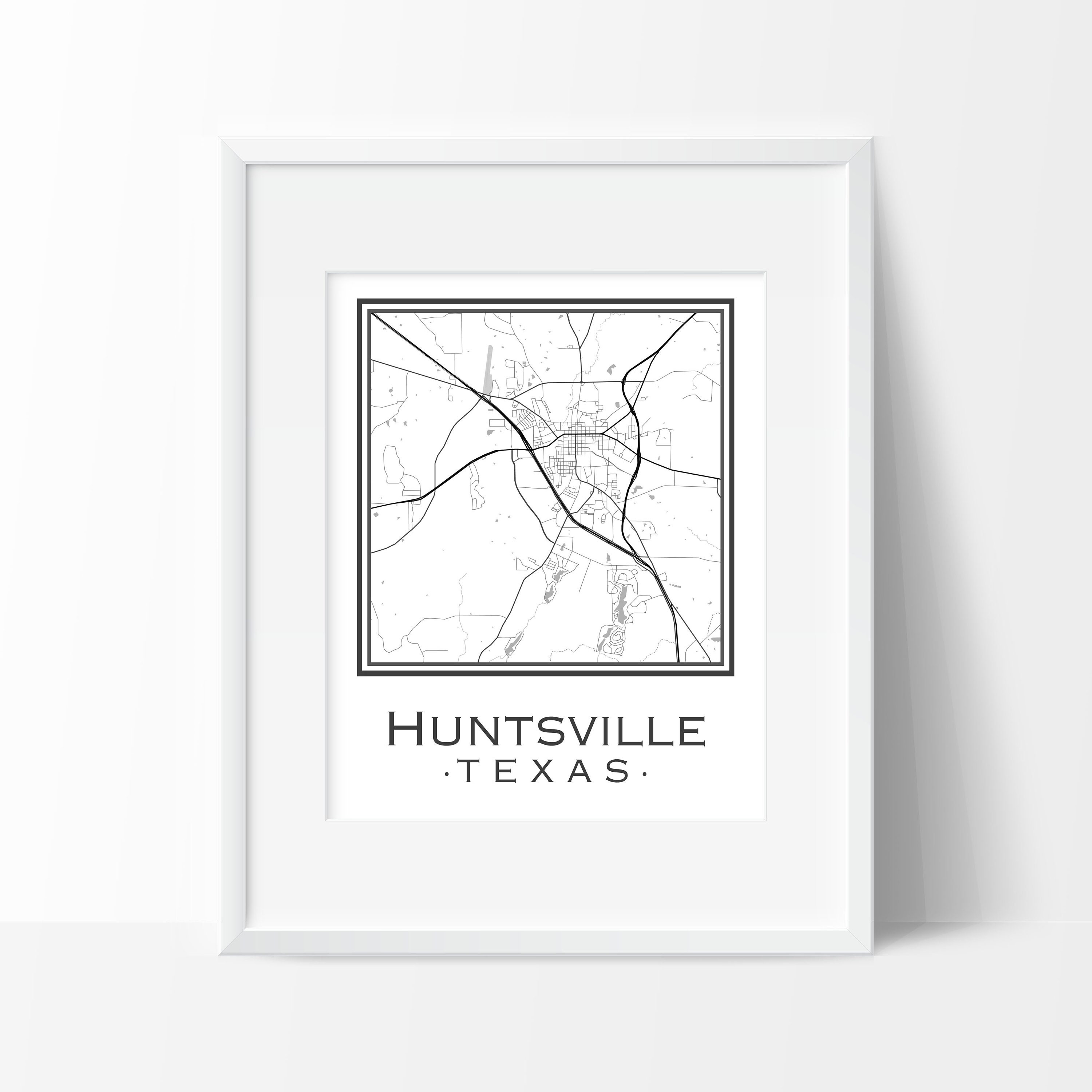 Huntsville Texas Map [digital Download] - Etsy