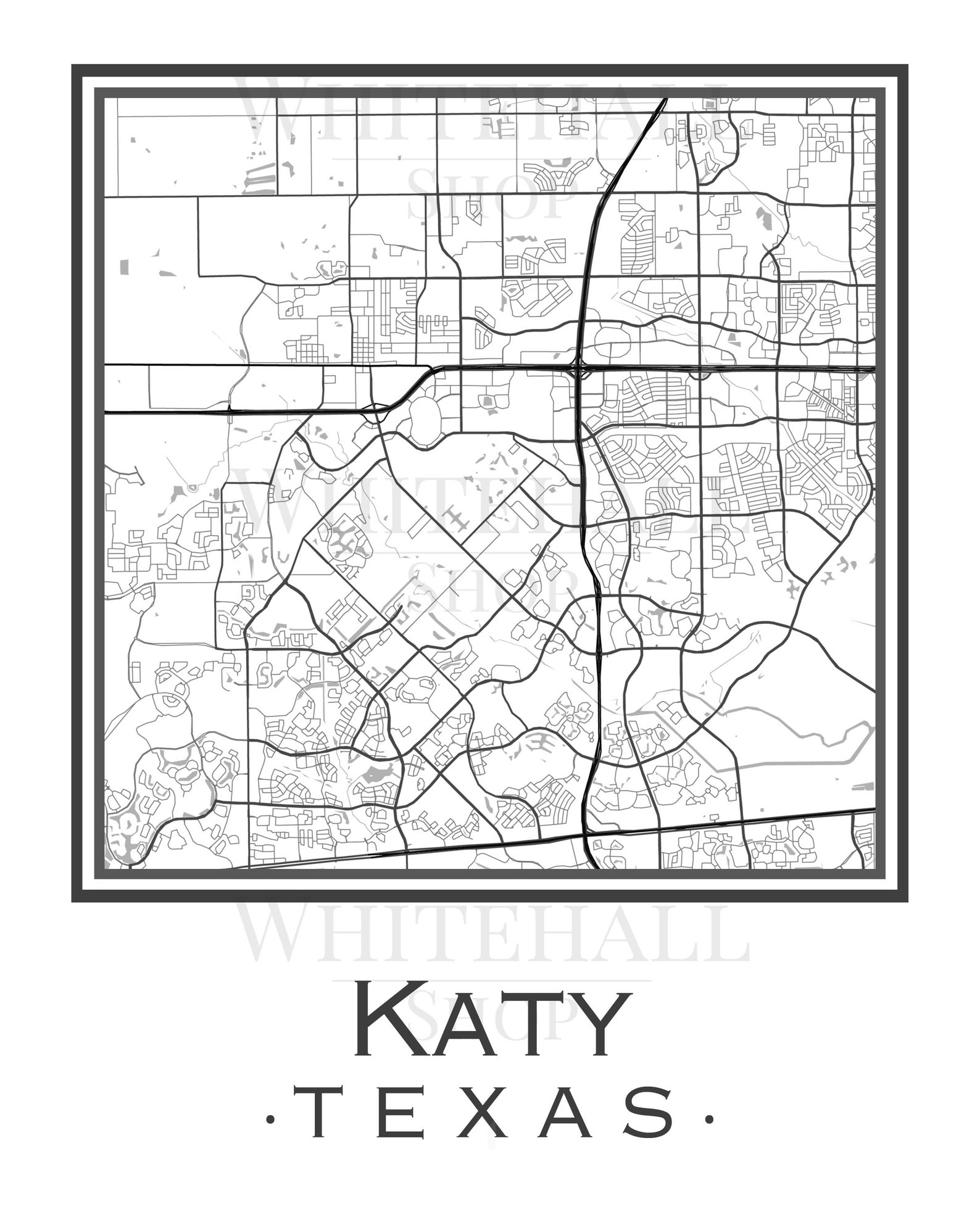Katy Texas Map digital Download - Etsy