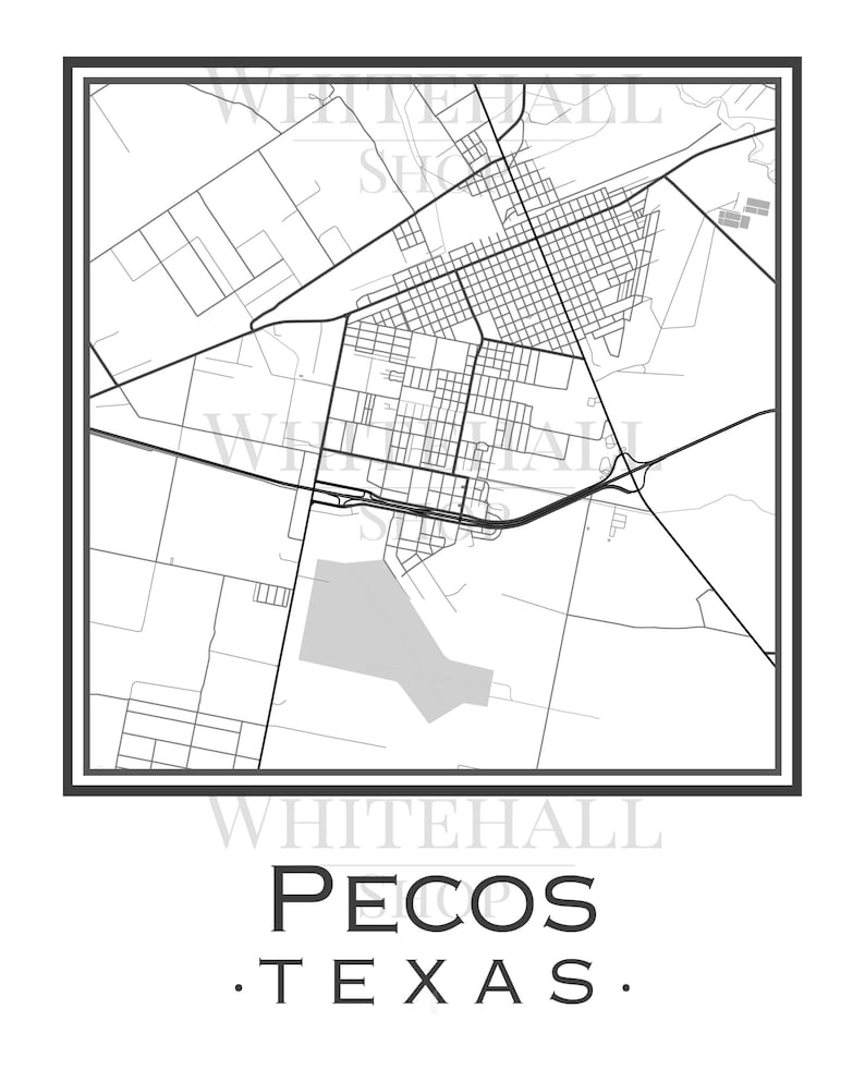 Pecos Texas Map digital Download - Etsy
