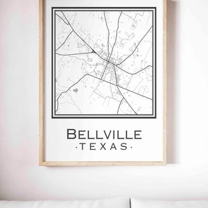 Bellville Texas Map [digital Download] - Etsy