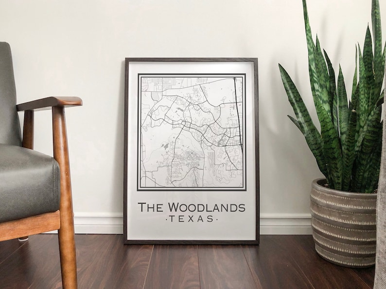 The Woodlands Texas Map [digital Download] - Etsy