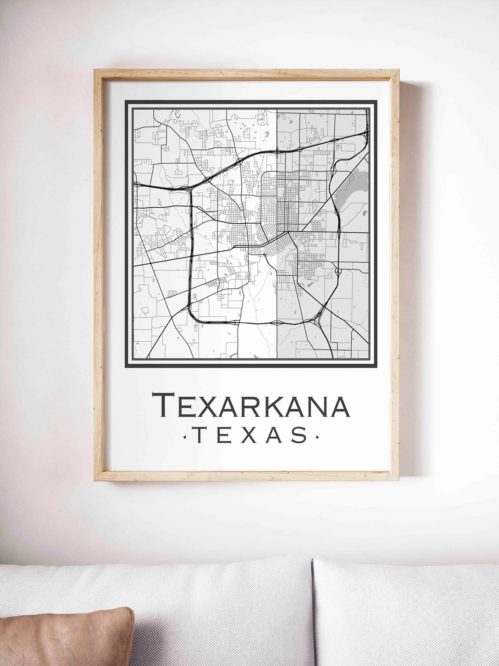 Texarkana Texas Map [digital Download] - Etsy