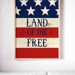 Land of the Free Flag Print [digital Download] - Etsy