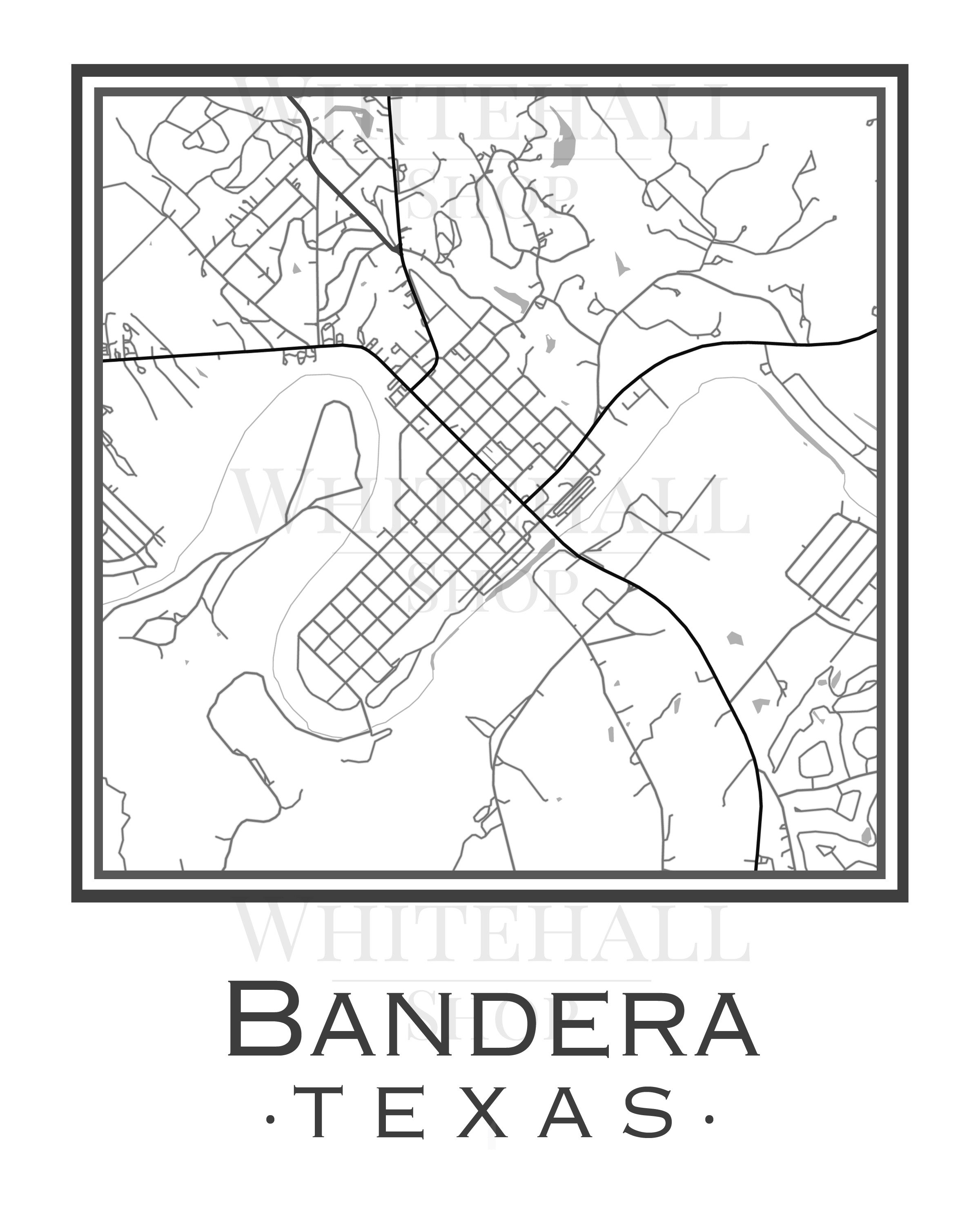Bandera Texas Map digital Download - Etsy