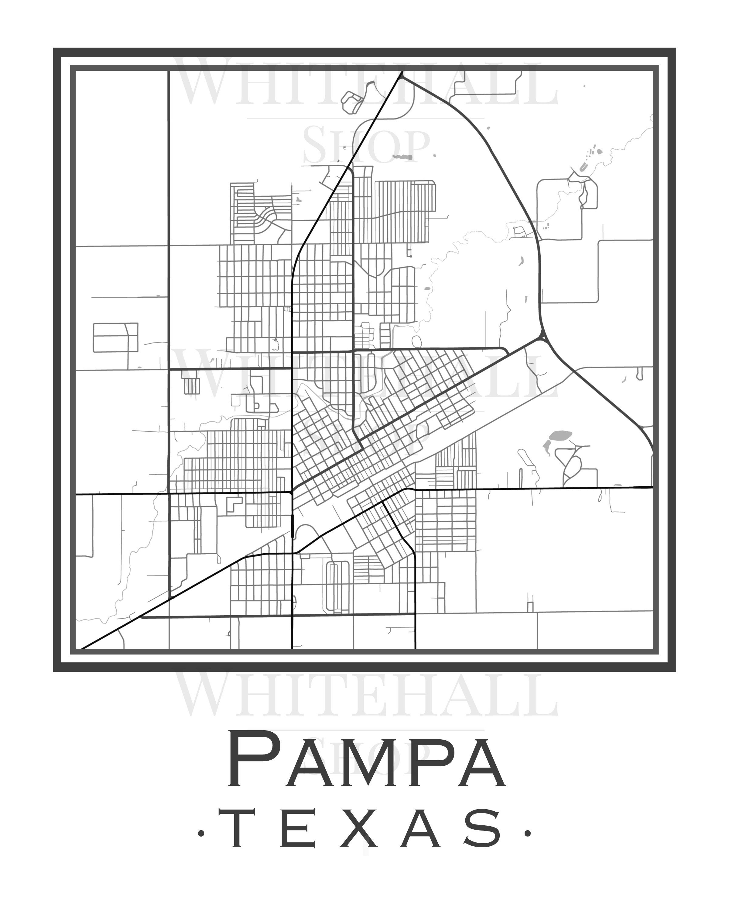 Pampa Texas Map [digital Download] - Etsy