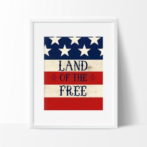 Land of the Free Flag Print [digital Download] - Etsy