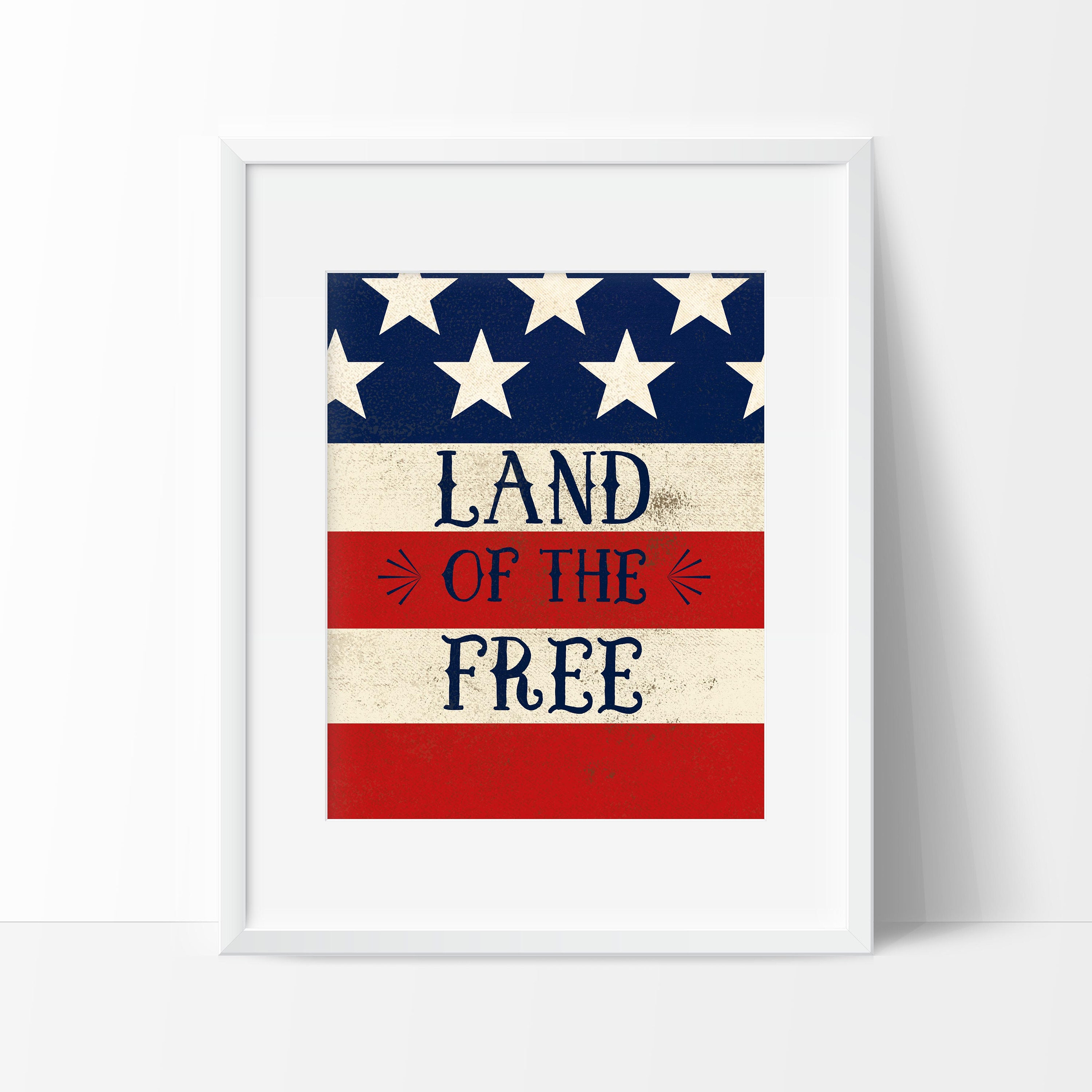 Land of the Free Flag Print Digital Download - Etsy 日本