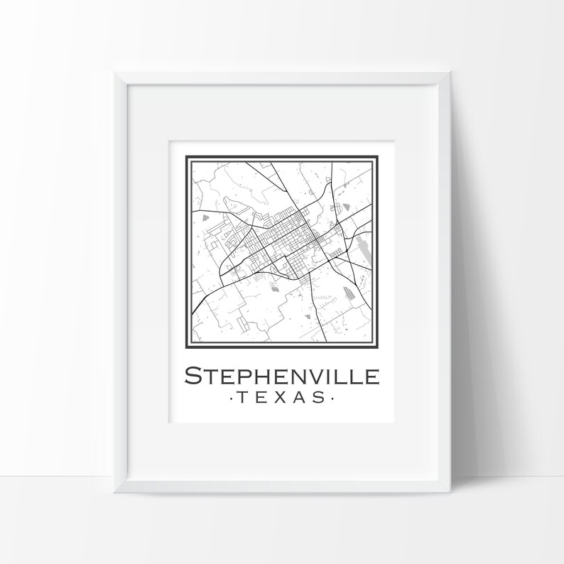 Stephenville Texas Map [digital Download] - Etsy