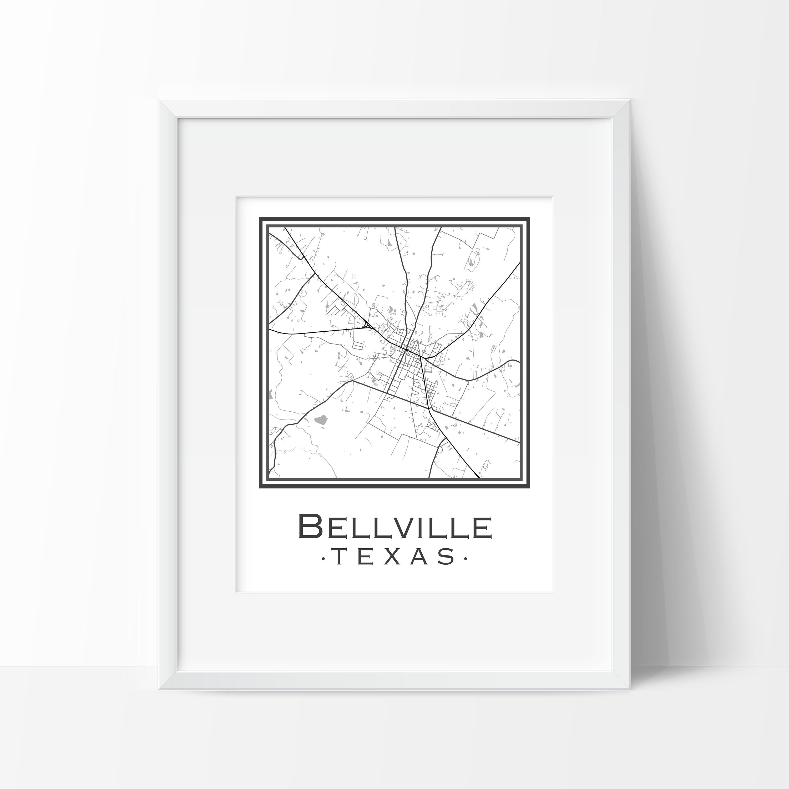 Bellville Texas Map [digital Download] - Etsy