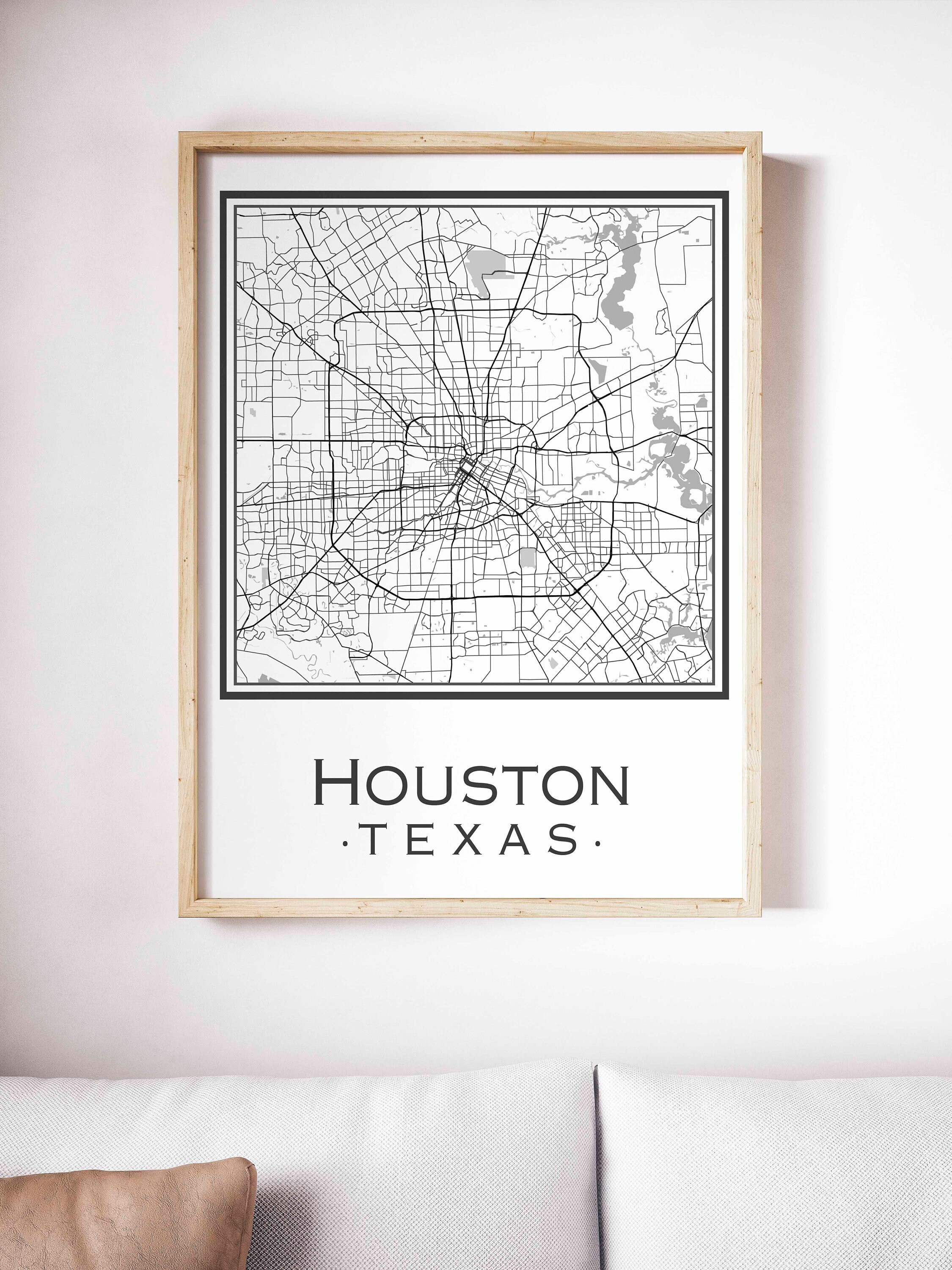 Houston Texas Map [digital Download] - Etsy