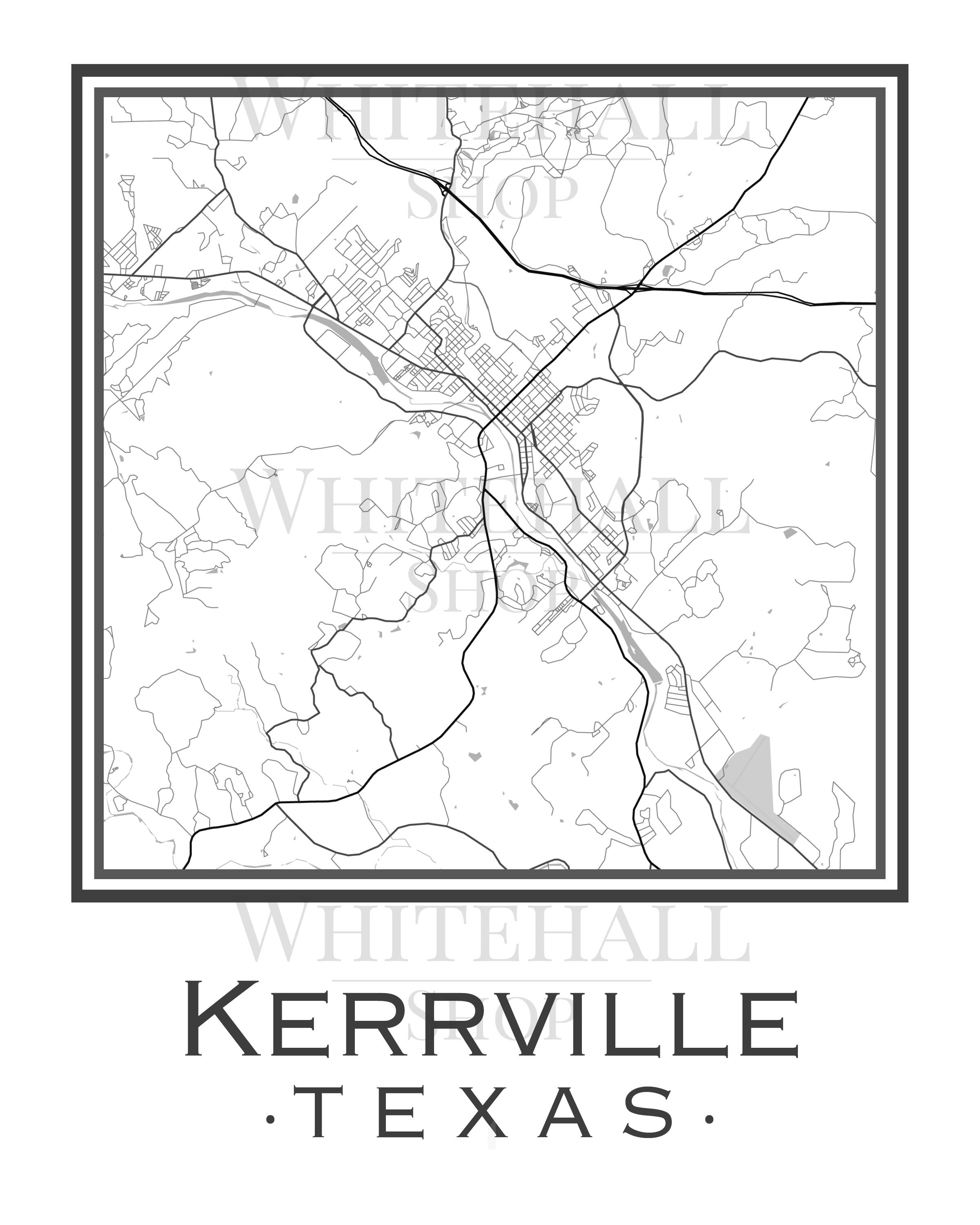 Kerrville Texas Map digital Download - Etsy