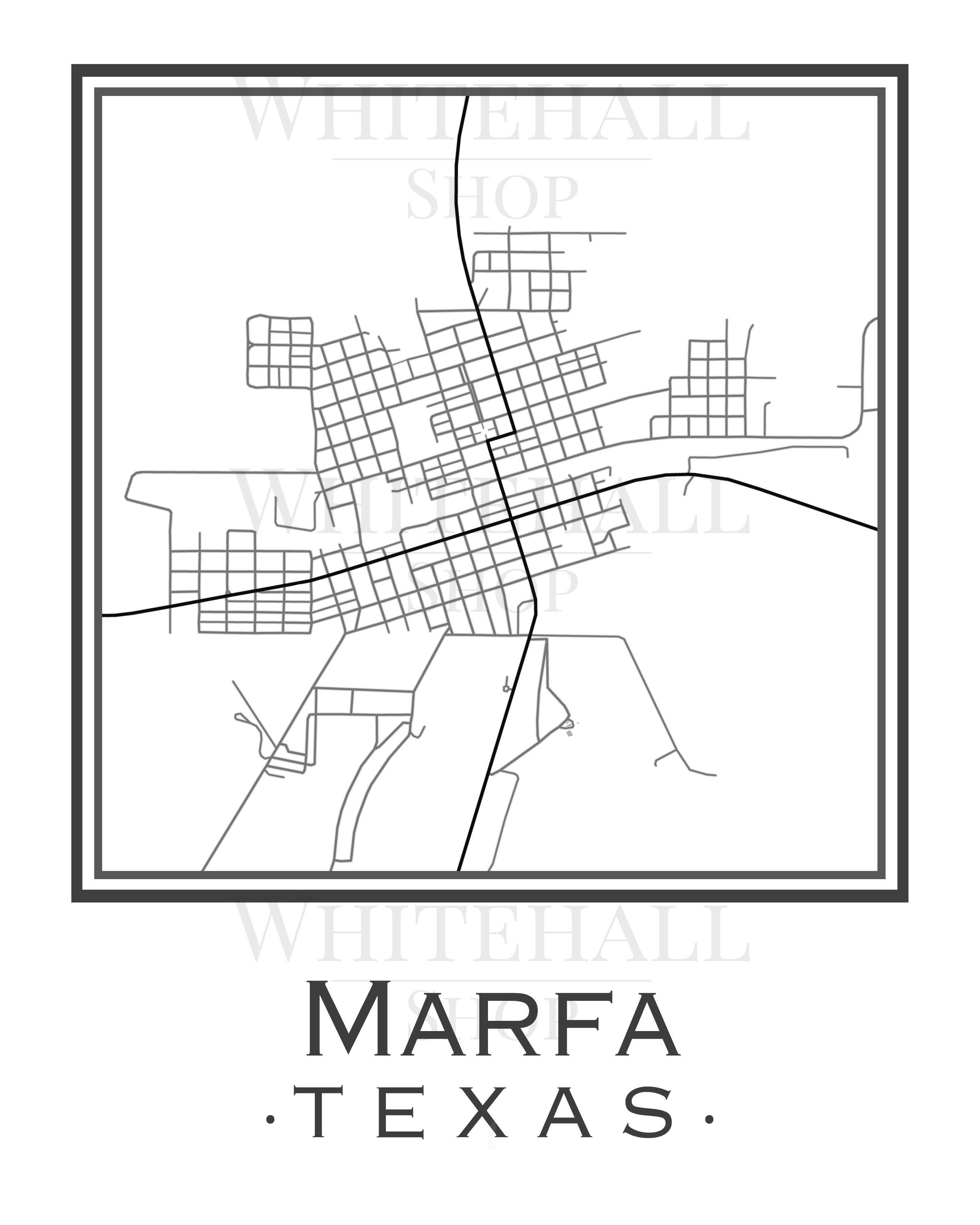 Marfa Texas Map digital Download - Etsy UK