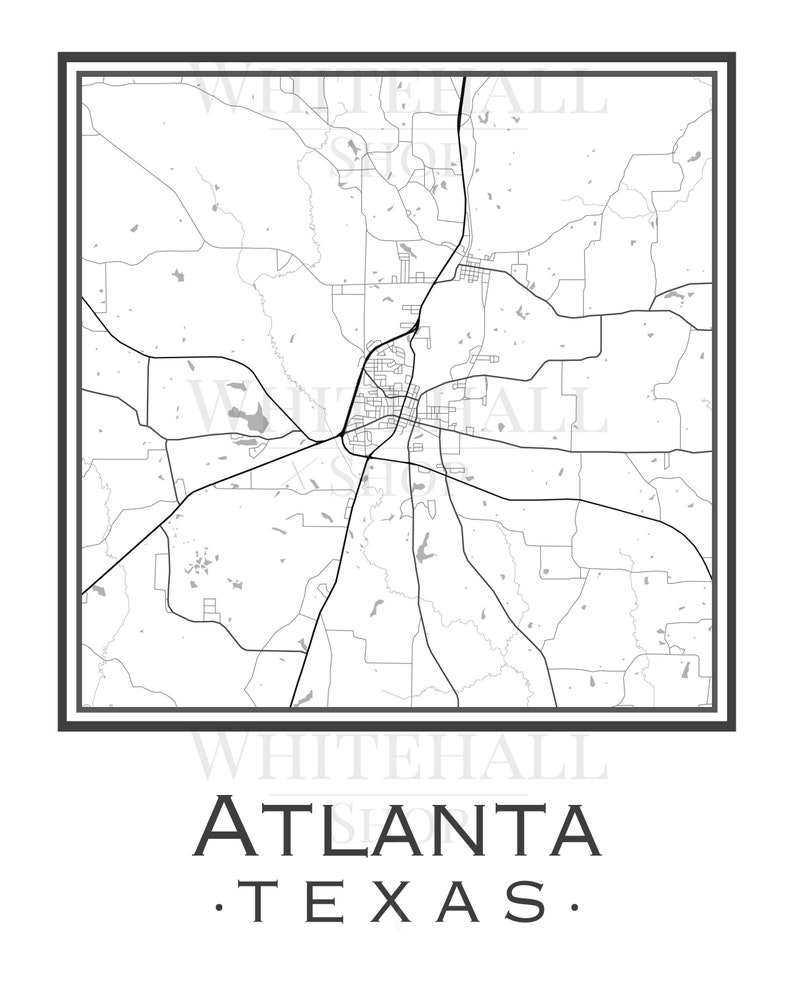 Atlanta Texas Map digital Download - Etsy
