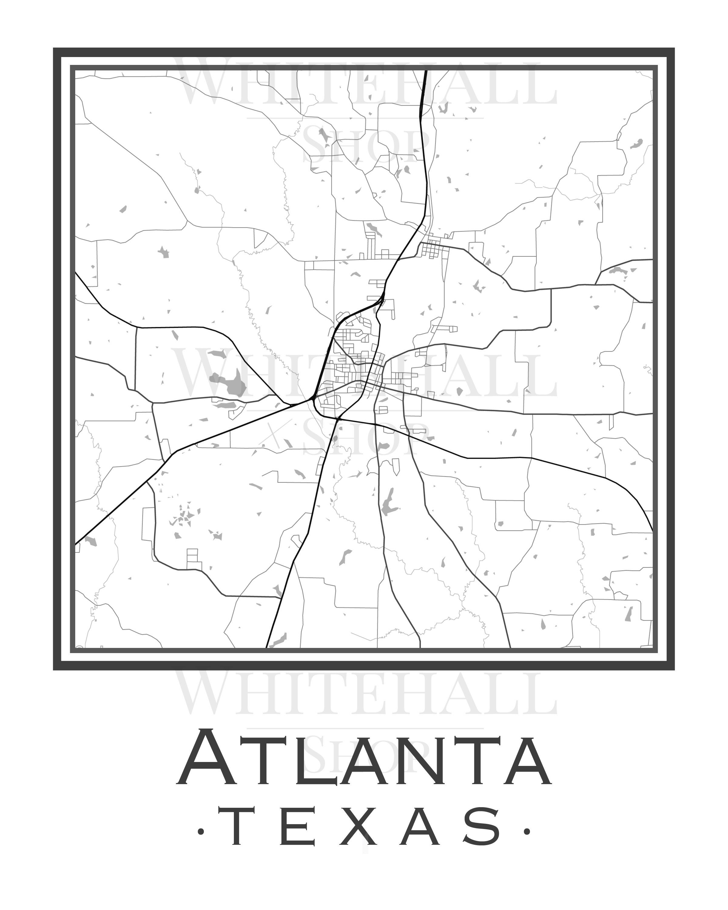 Atlanta Texas Map [digital Download] - Etsy
