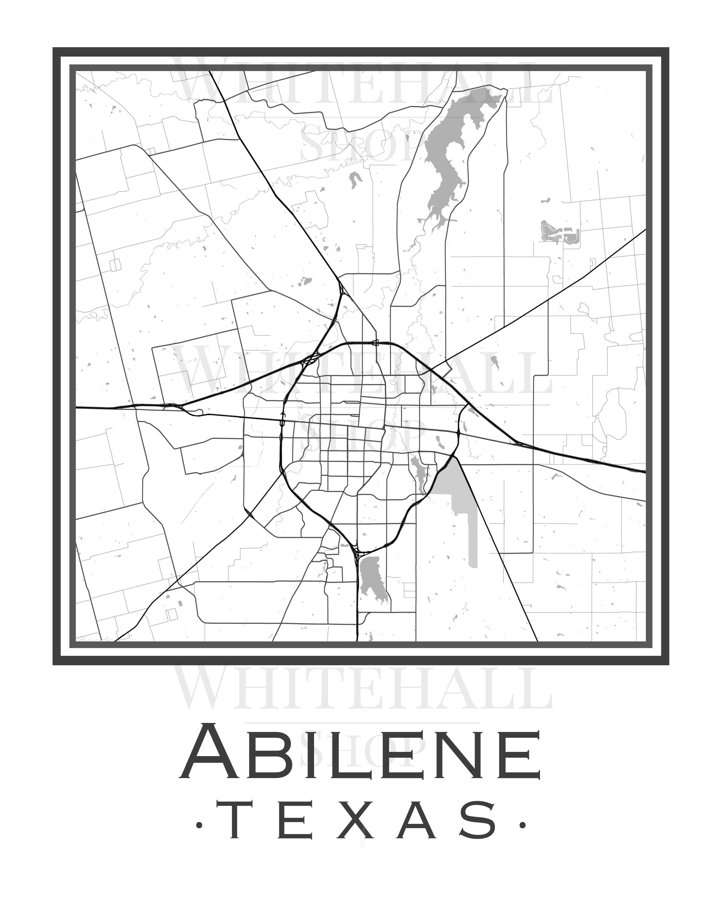 Abilene Texas Map [digital Download] - Etsy