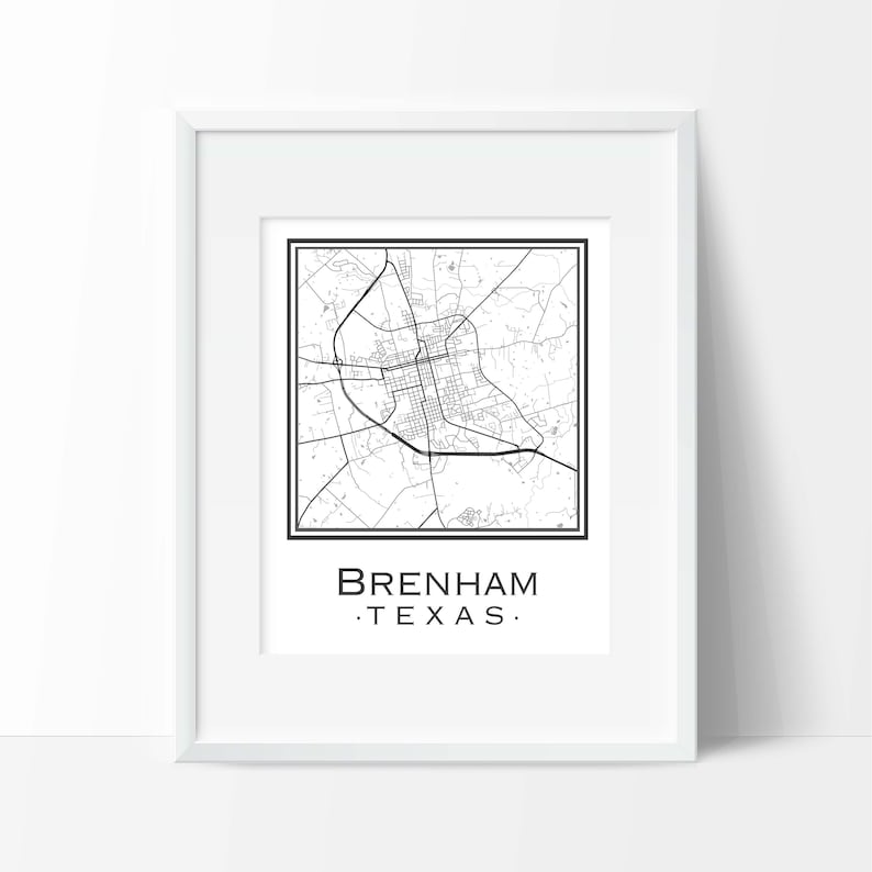 Brenham Texas Map digital Download - Etsy