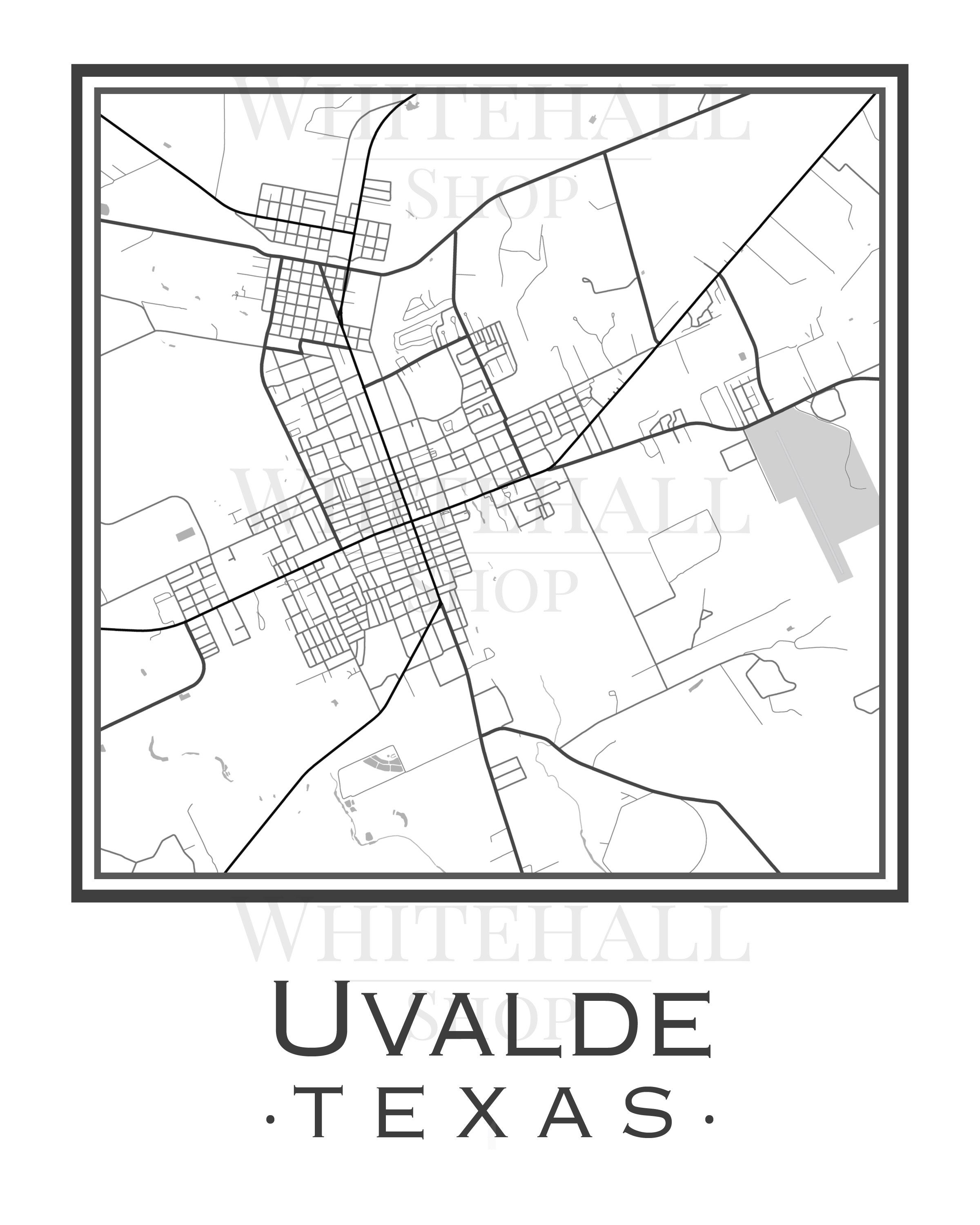 Uvalde Texas Map digital Download - Etsy