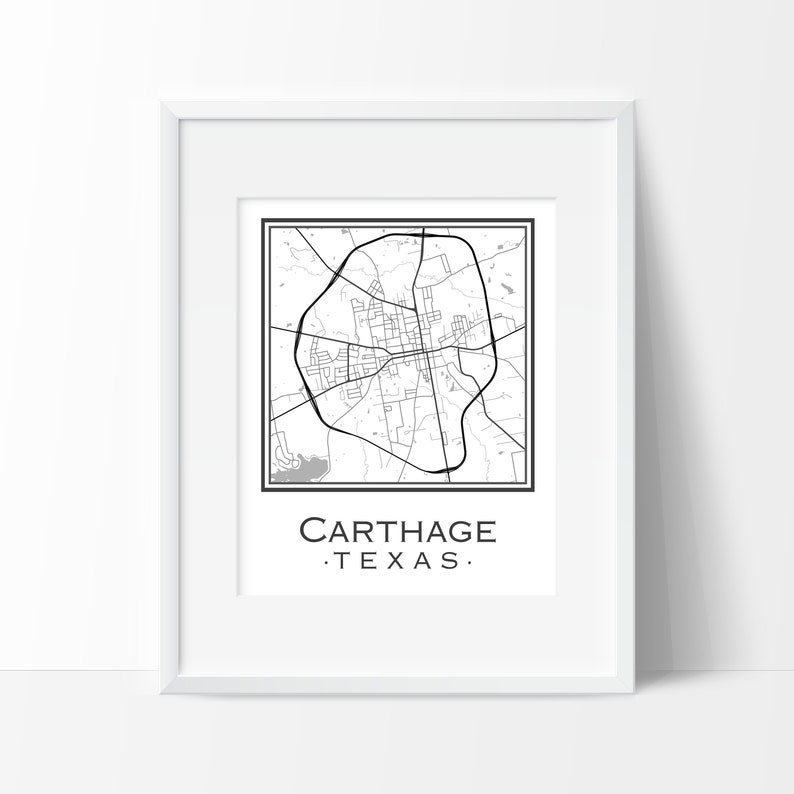 Carthage Texas Map [digital Download] - Etsy