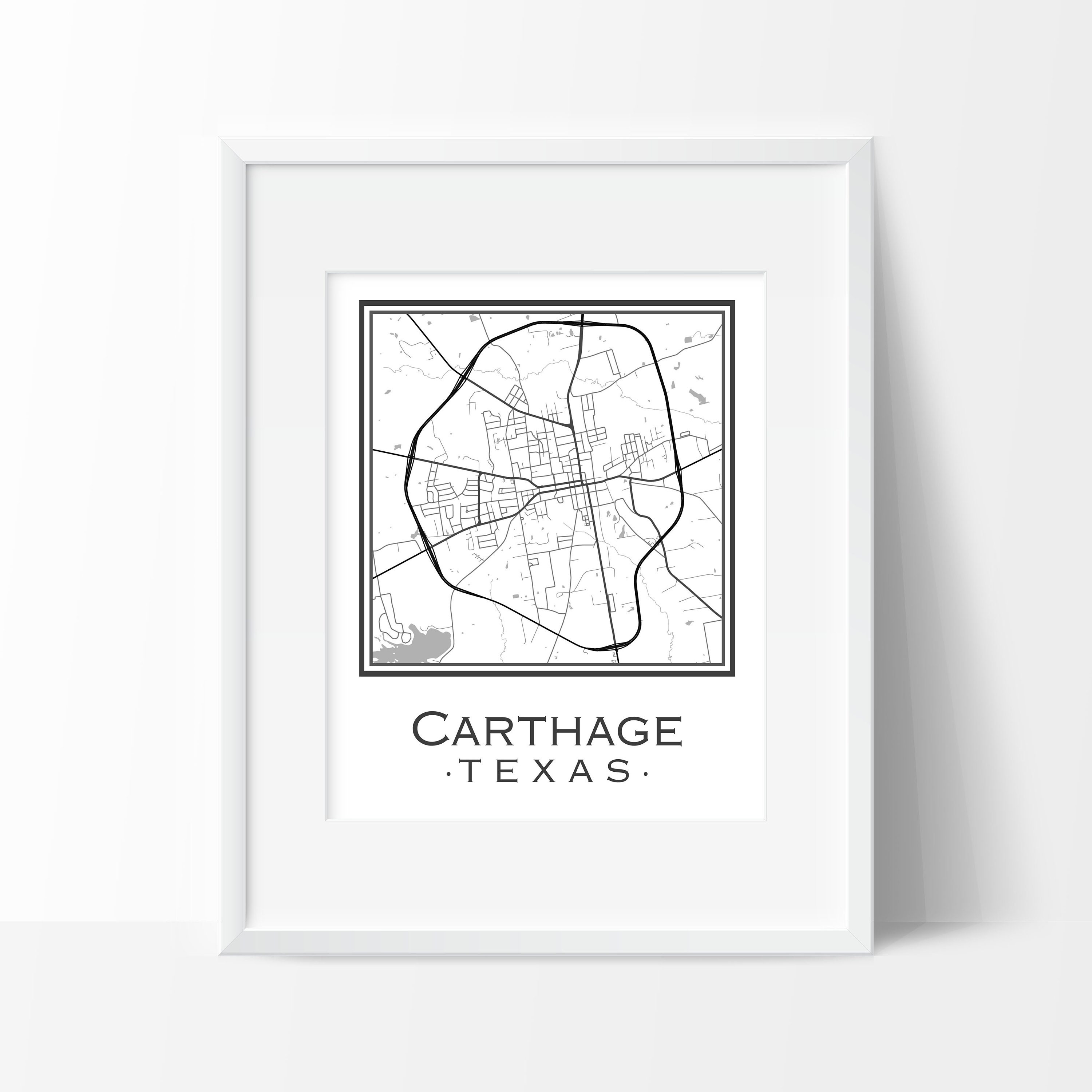 Carthage Texas Map [digital Download] - Etsy