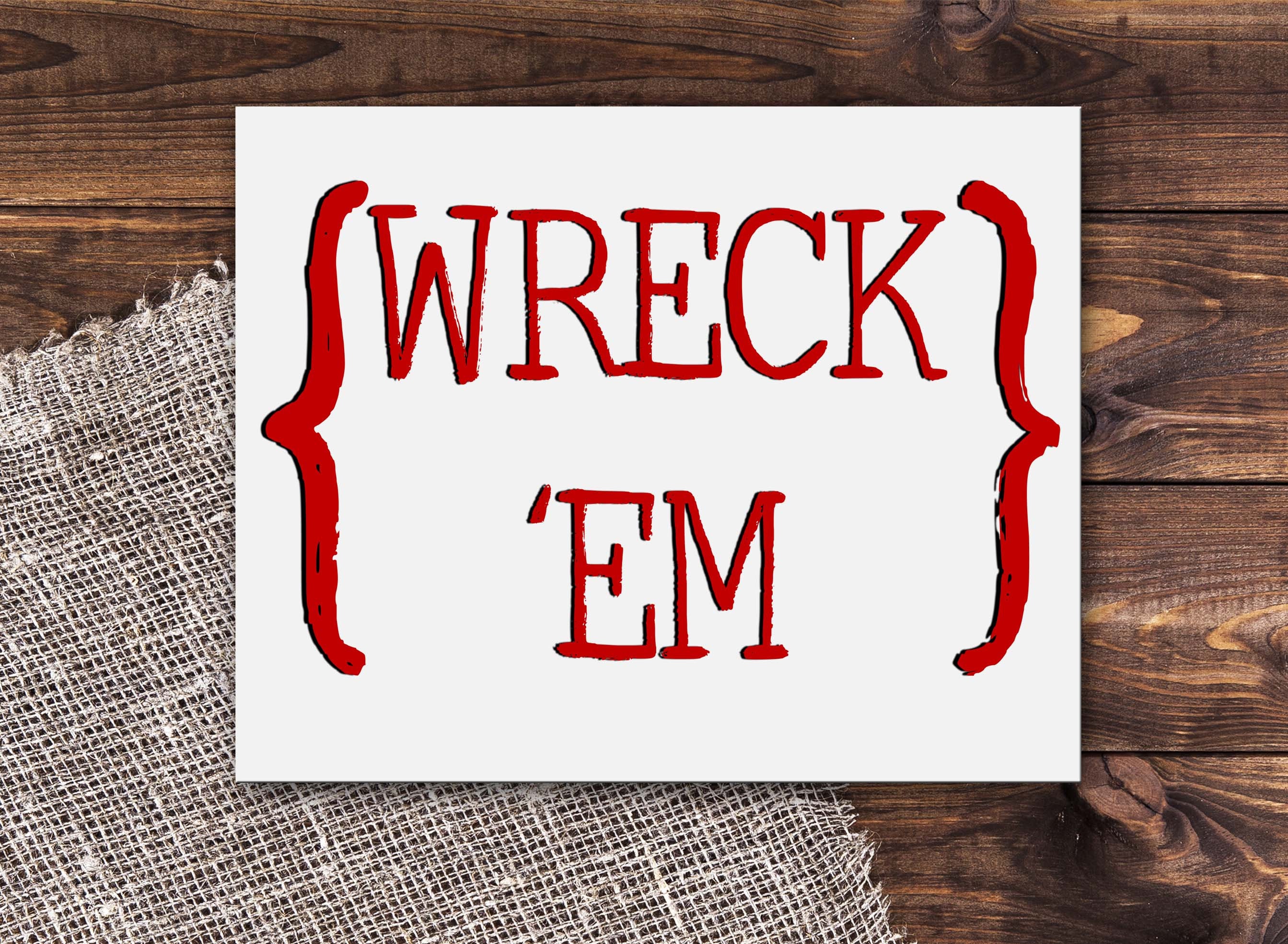 Wreck 'Em Tech Print Texas Tech Descarga digital - Etsy España