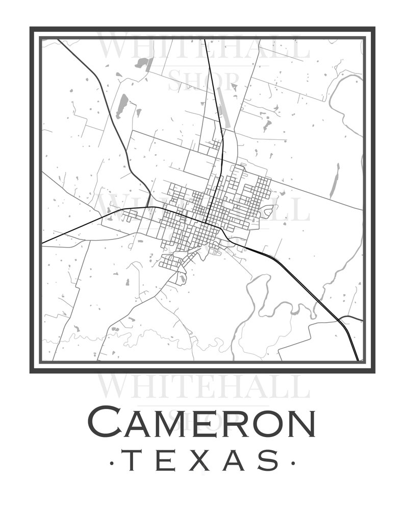 Cameron Texas Map digital Download | Etsy