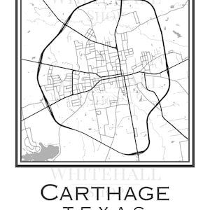 Carthage Texas Map [digital Download] - Etsy