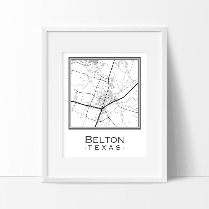 Belton Texas Map [digital Download] - Etsy