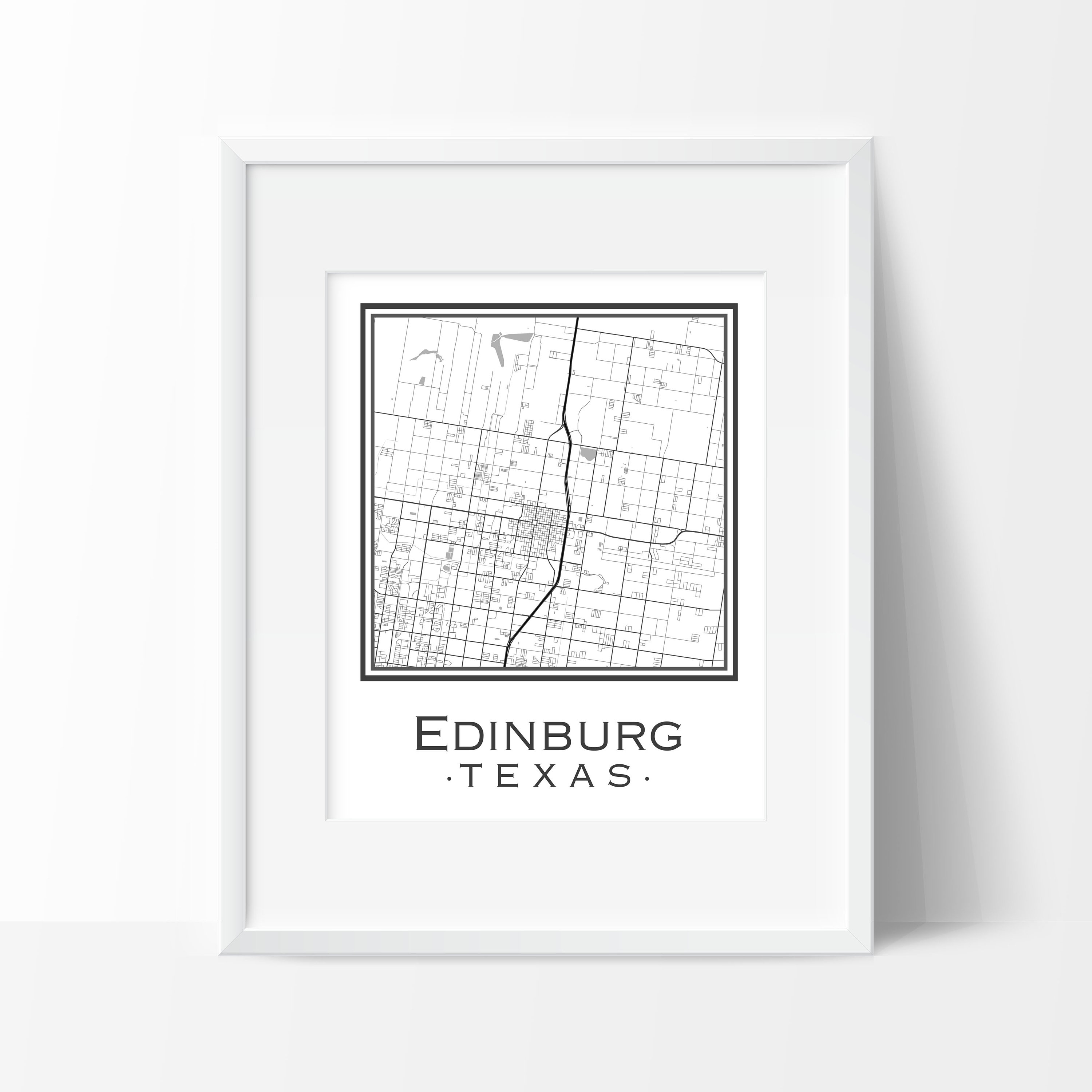 Edinburg Texas Map digital Download - Etsy