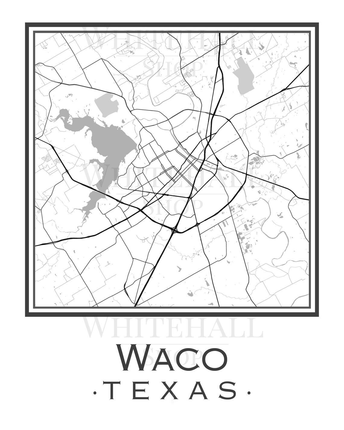 Waco Texas Map digital Download - Etsy