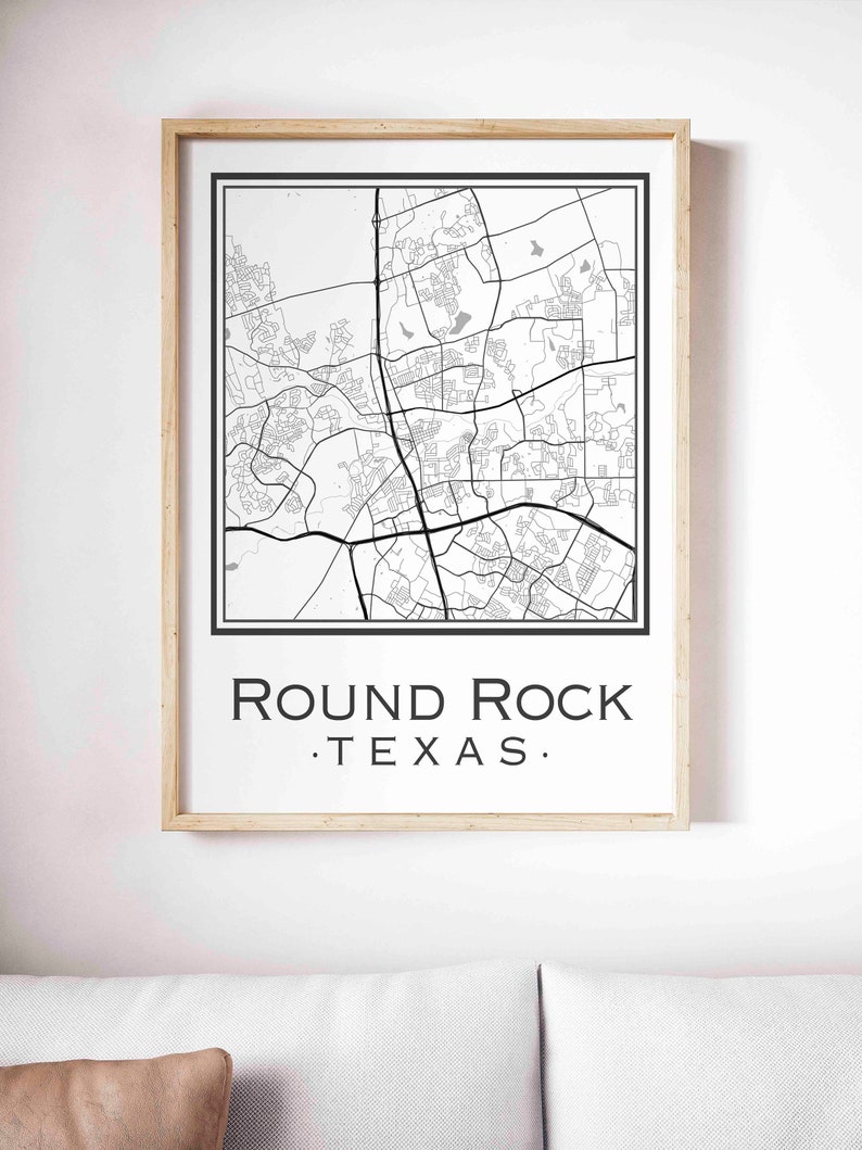 Round Rock Texas Map [digital Download] - Etsy