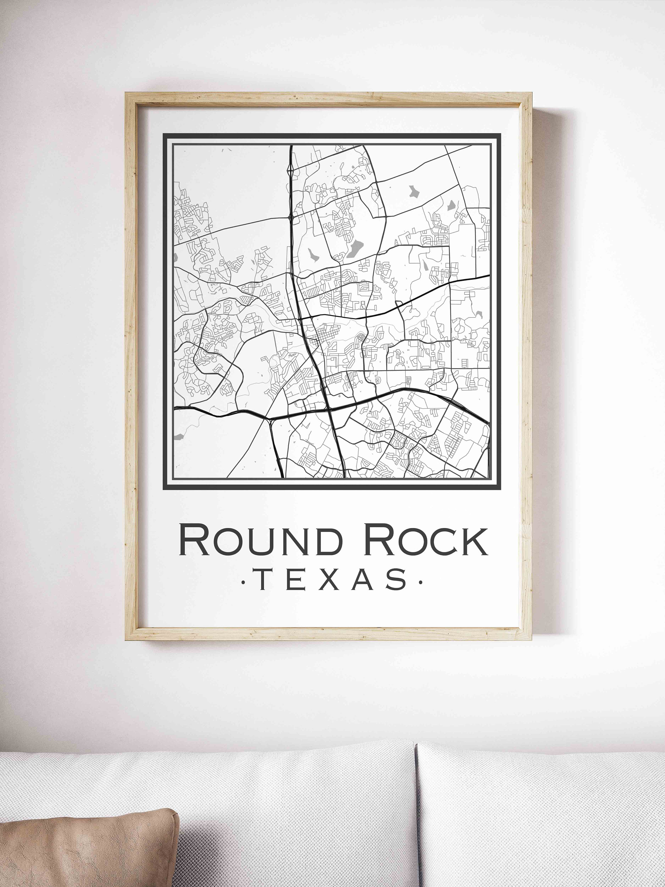Round Rock Texas Map digital Download - Etsy