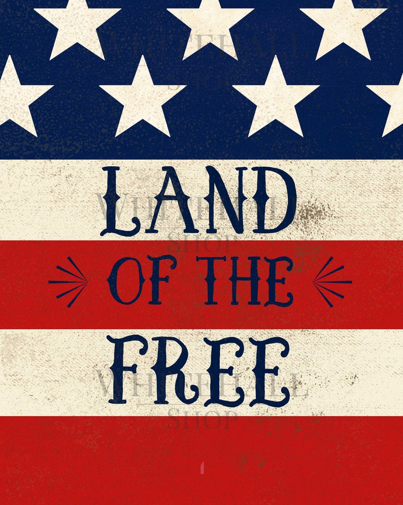 Land of the Free Flag Print [digital Download] - Etsy