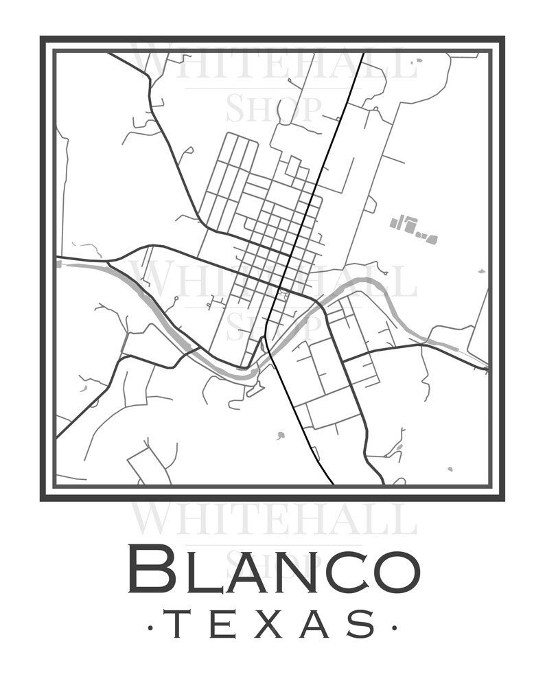 Blanco Texas Map [digital Download] - Etsy