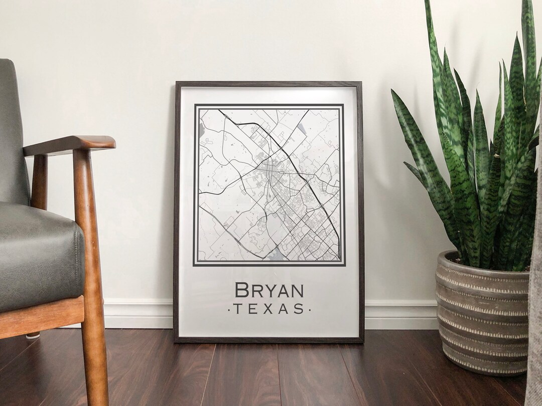 Bryan Texas Map [digital Download] - Etsy