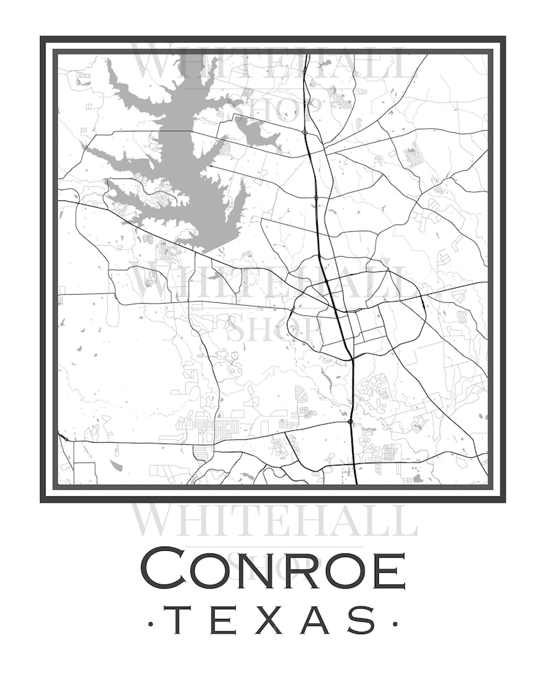 Conroe Texas Map [digital Download] - Etsy