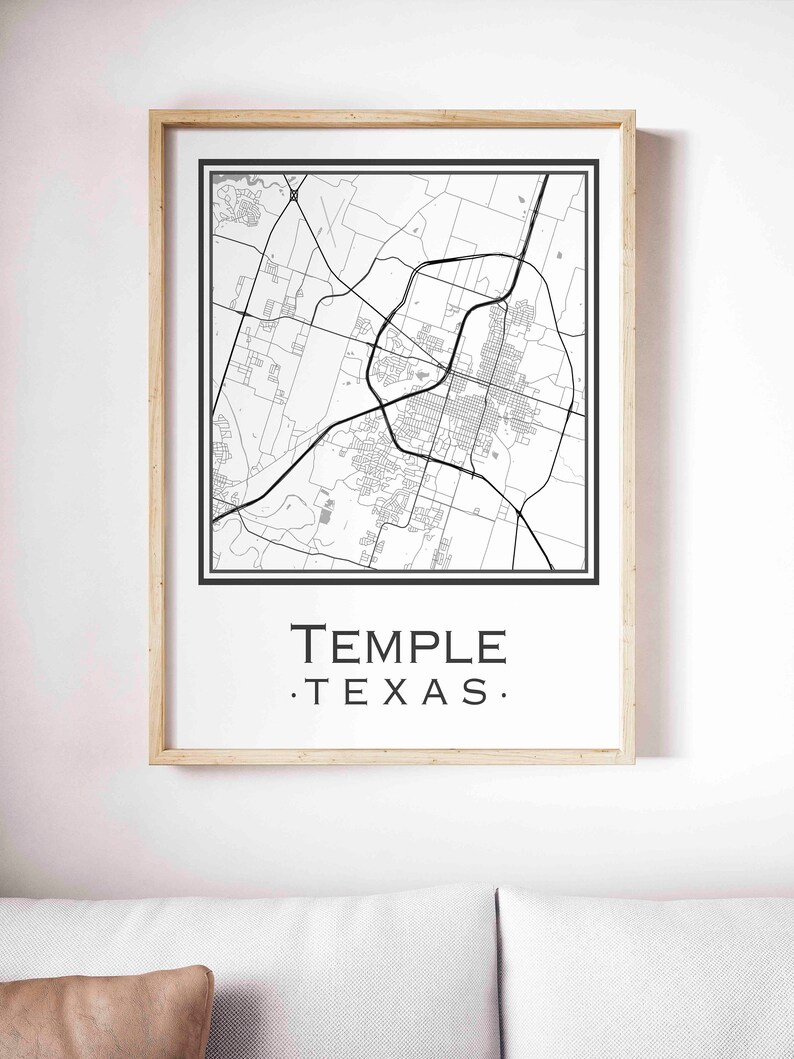 Temple Texas Map [digital Download] - Etsy