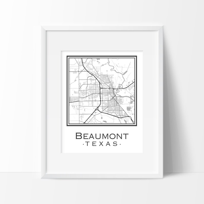 Beaumont Texas Map digital Download | Etsy