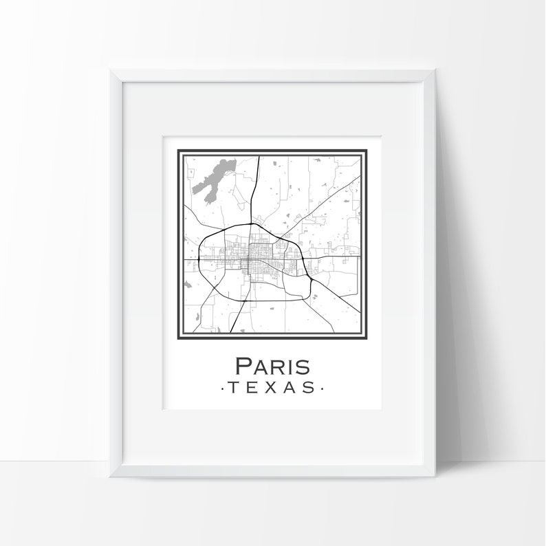 Paris Texas Map [digital Download] - Etsy