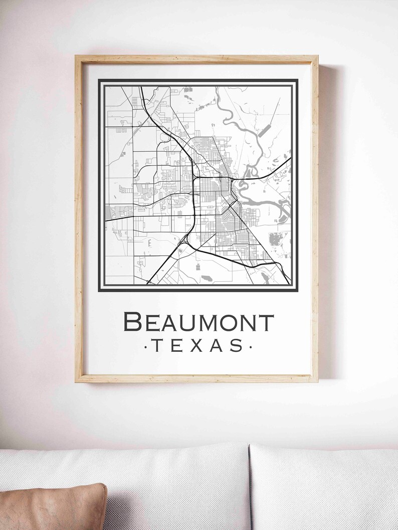 Beaumont Texas Map [digital Download] - Etsy