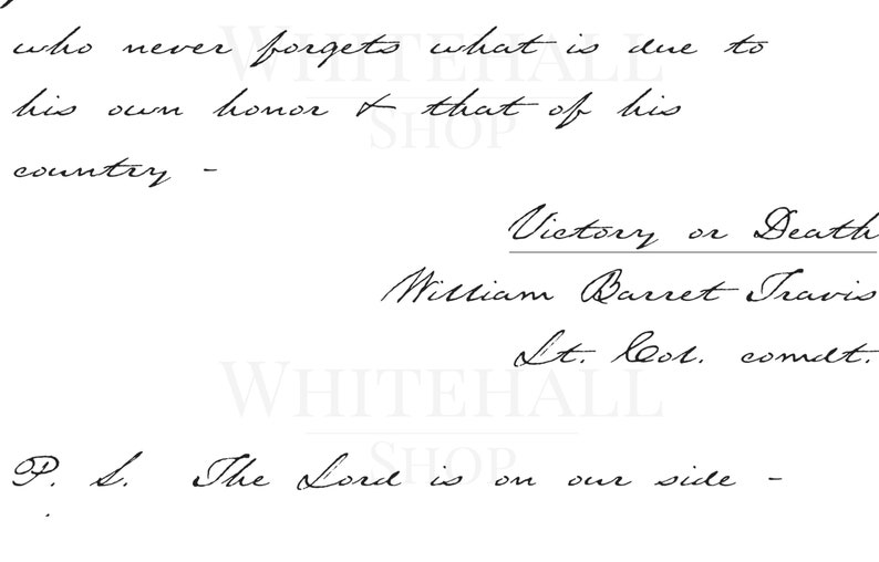 Travis' Letter From the Alamo Print [digital Download] - Etsy