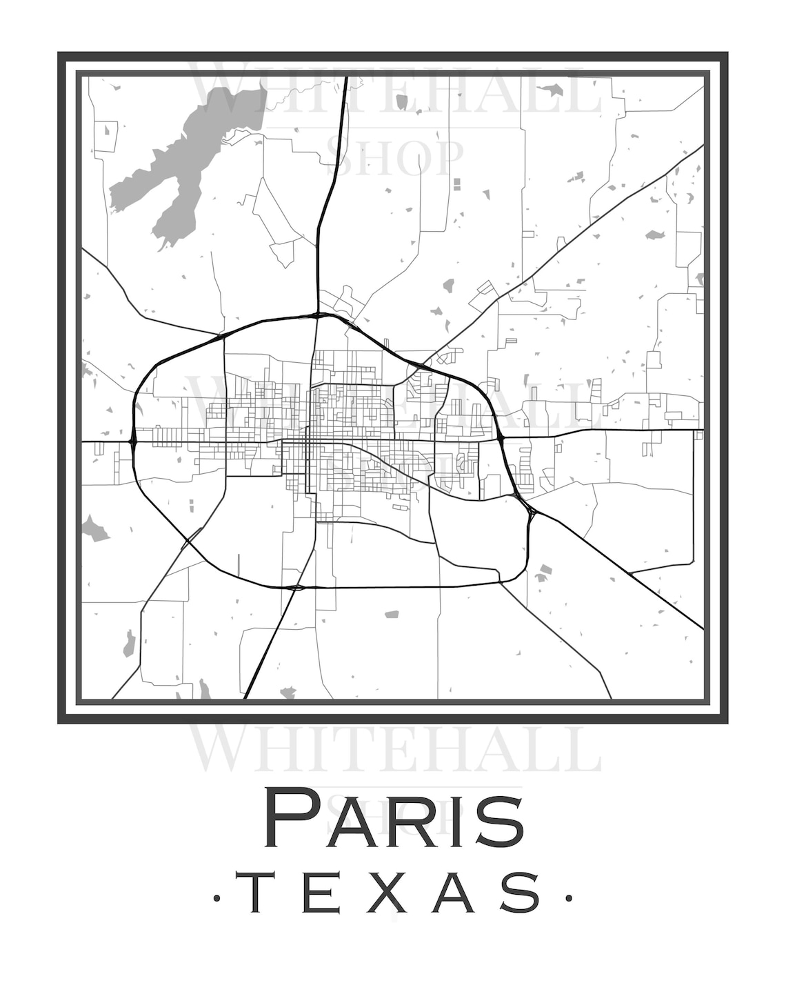 Paris Texas Map [digital Download] - Etsy